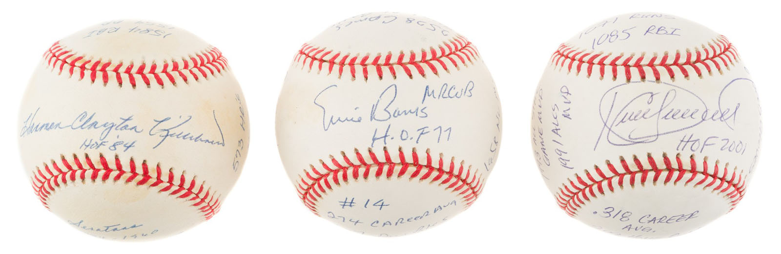 Rare Complete Single-Signed Hall of Famer "Stat-Ball" Collection (30 ...