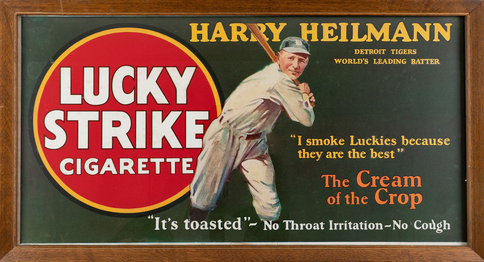 1928 Harry Heilmann Lucky Strike Trolley Car Sign | REA Archive