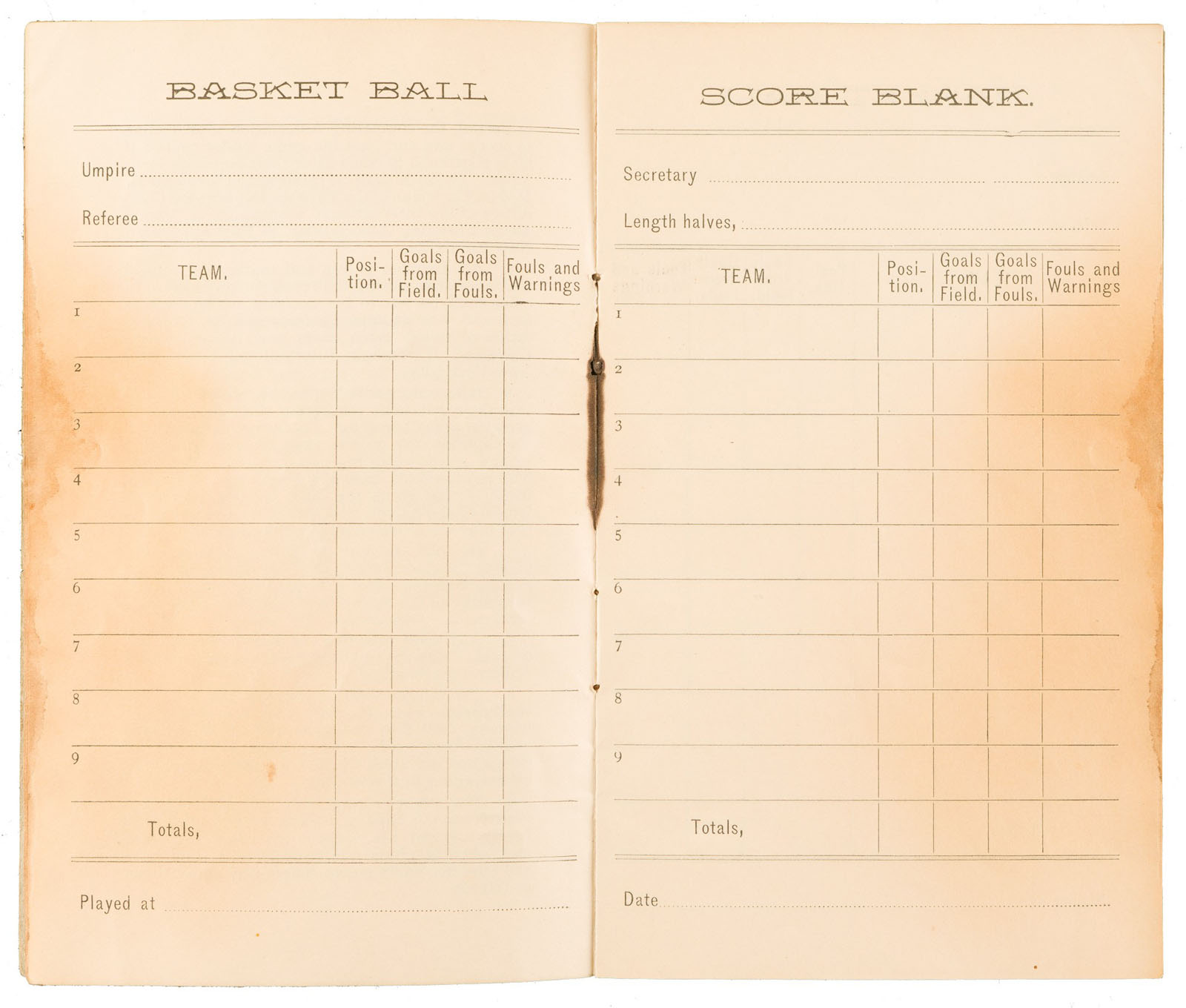 1894 YMCA Official Basketball Rule Book - One of the Earliest ...