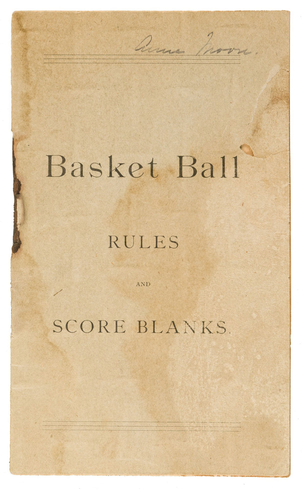 1894 YMCA Official Basketball Rule Book - One of the Earliest ...