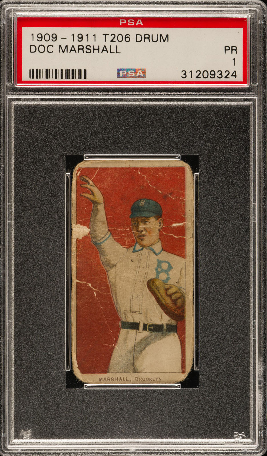 1909-1911 T206 White Border Doc Marshall - Rare Drum Back | REA Archive