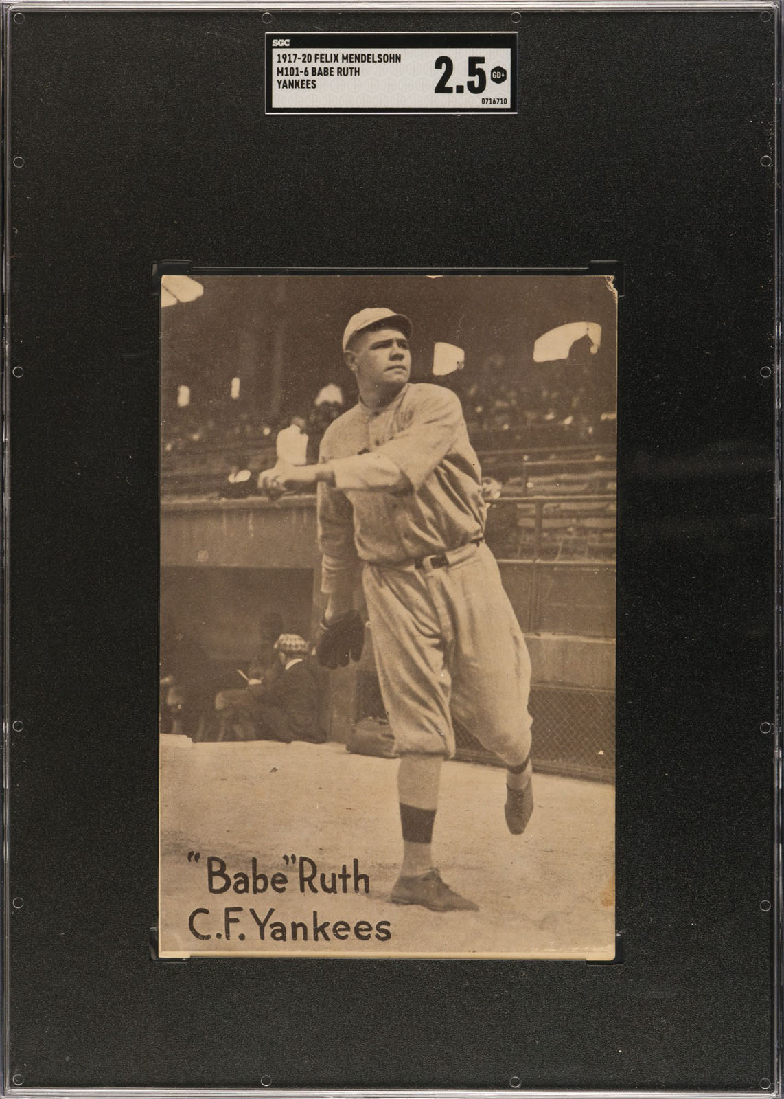 1917-1920 M101-6 Felix Mendelsohn (Sporting News) Babe Ruth - First ...