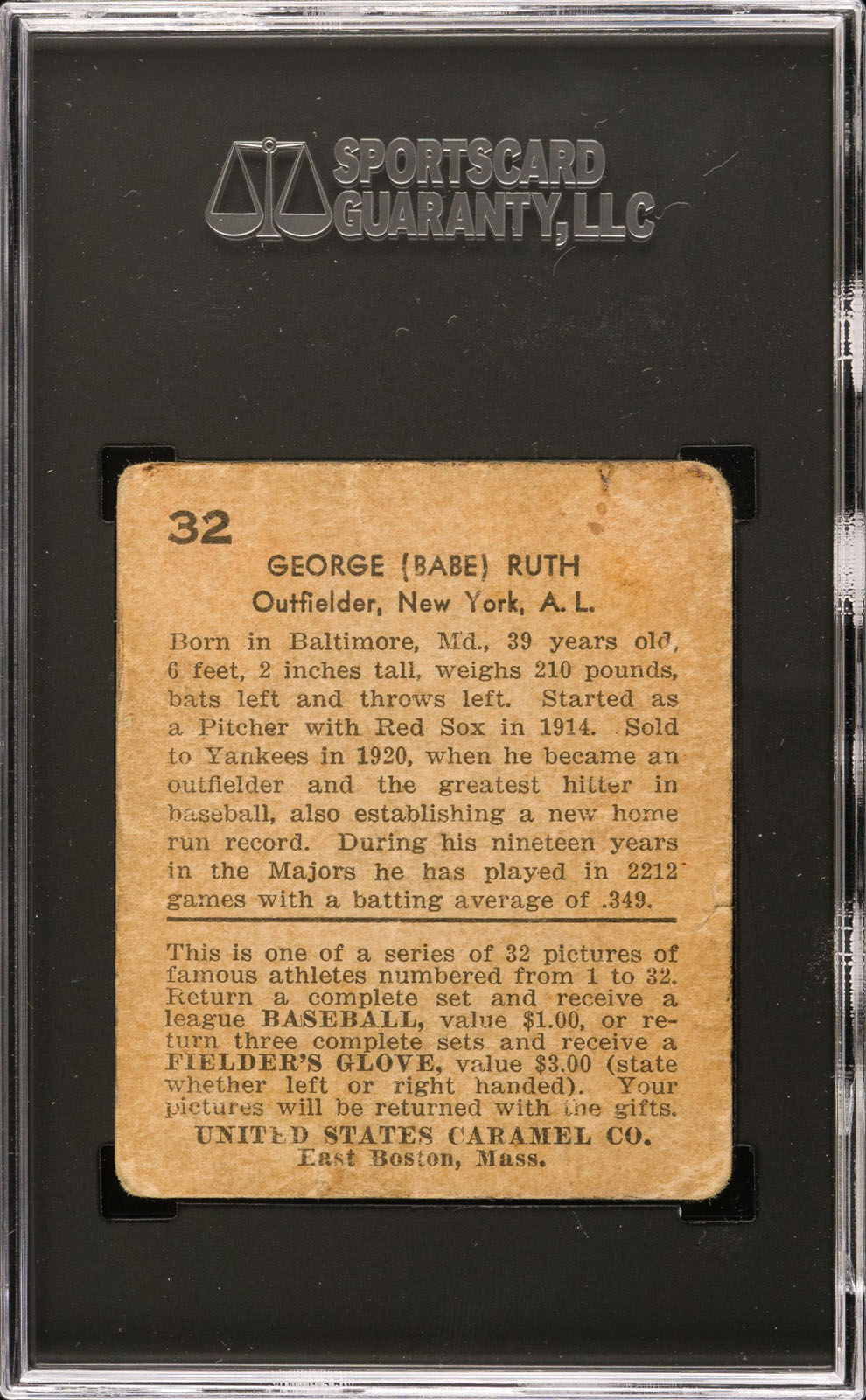 1932 R328 U. S. Caramel #32 Babe Ruth | REA Archive
