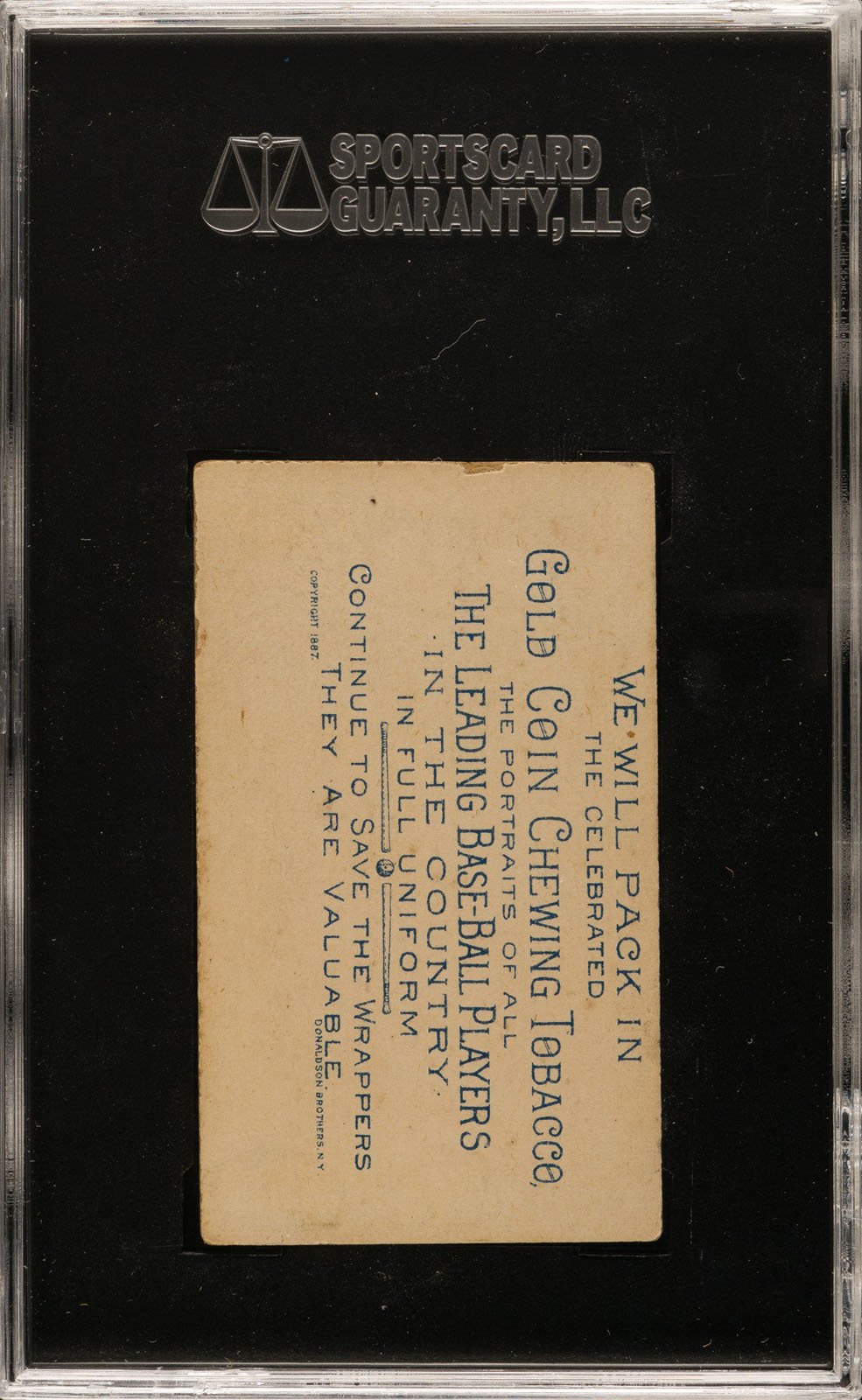 1887 N284 Buchner Gold Coin Buck Ewing Hands At Neck SGC EX/NM 80 ...