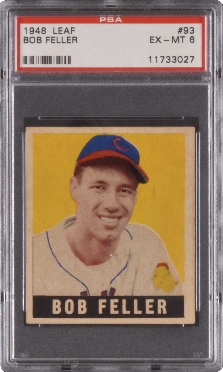 1948-1949 Leaf #93 Bob Feller Short Print PSA EX-MT 6 | REA Archive
