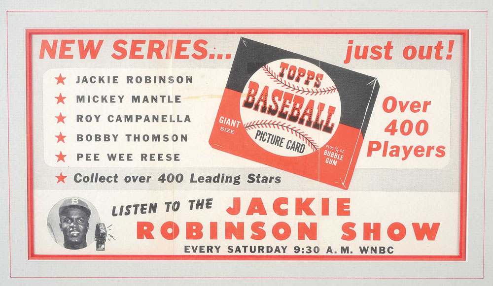 Extremely Rare 1952 Topps Advertising Poster with Jackie Robinson and ...