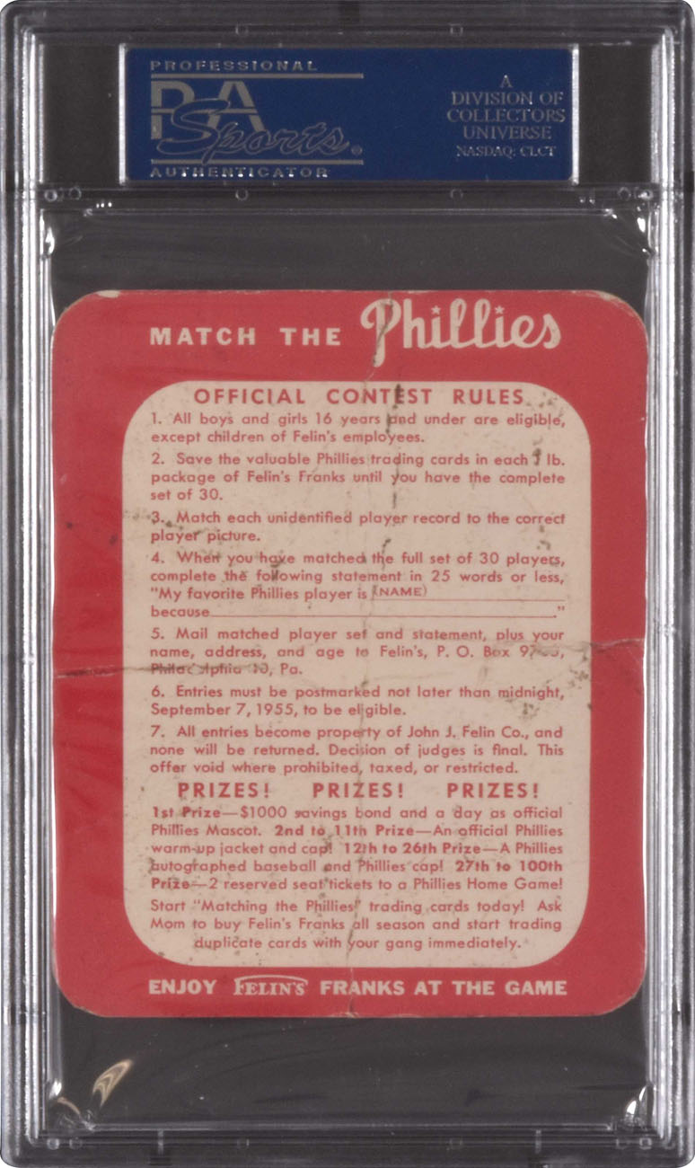 1955 Felin's Franks #9 Bobby Morgan - The ONLY Graded Example! | REA ...