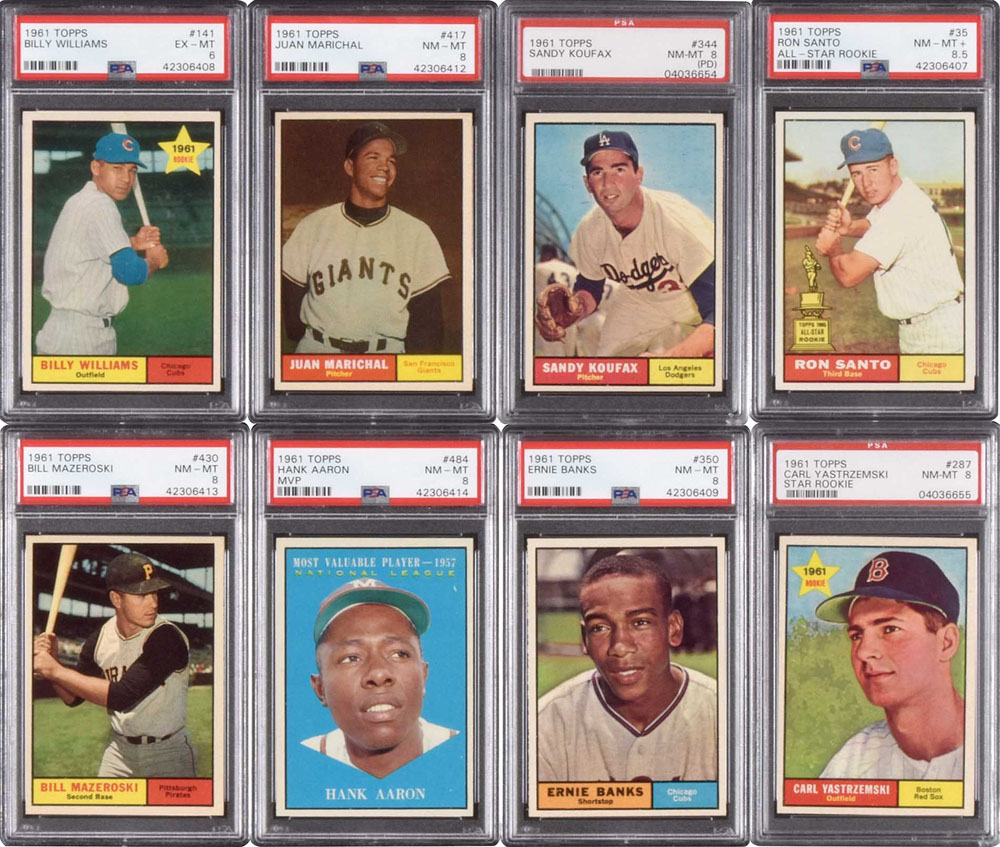 1961 Topps Complete Set (587) Including #300 Mickey Mantle PSA NM-MT 8 ...