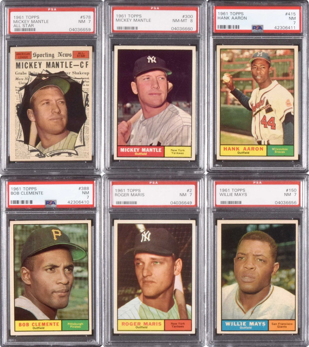 1961 Topps Complete Set (587) Including #300 Mickey Mantle PSA NM-MT 8 ...