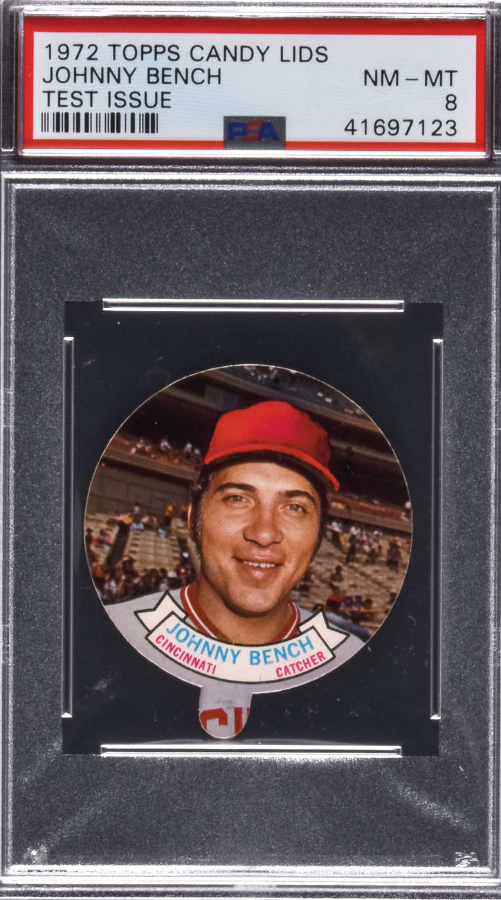 1972 Topps Test Candy Lids Johnny Bench PSA NM-MT 8 - Highest Graded ...