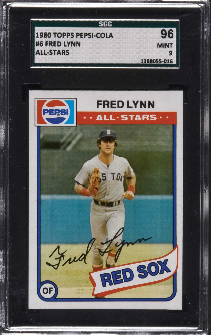 Extremely Rare 1980 Topps Pepsi-Cola All-Stars #6 Fred Lynn SGC MINT 96 ...