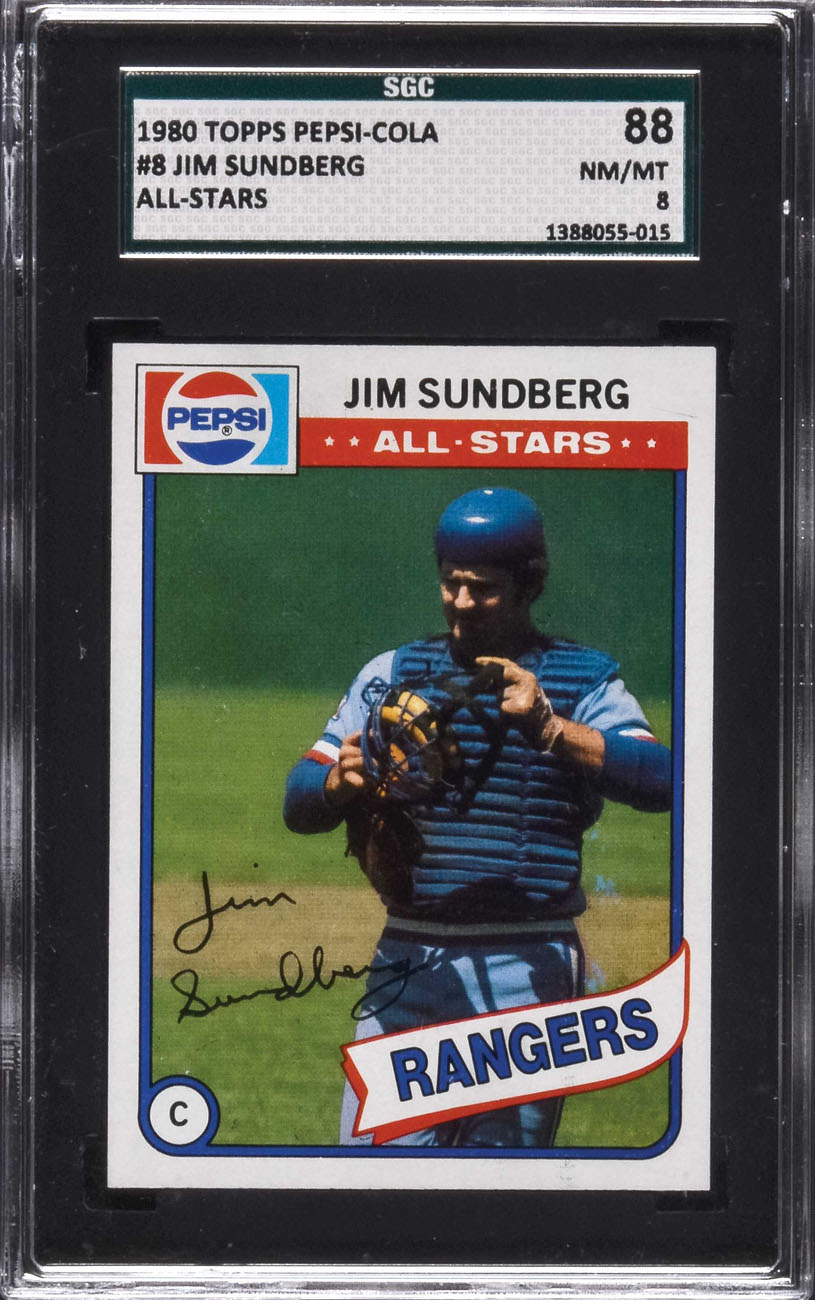 Extremely Rare 1980 Topps Pepsi-Cola All-Stars #8 Jim Sundberg SGC NM ...