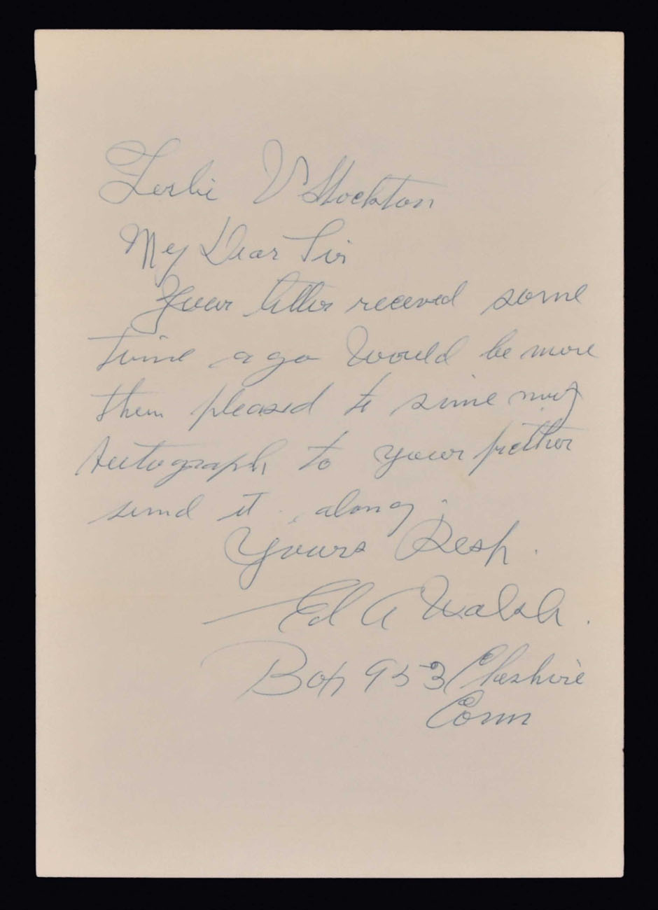 1955 Ed Walsh Handwritten Letter | REA Archive