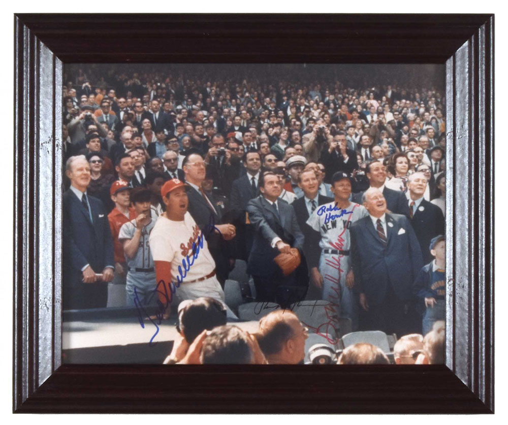 1969 Richard Nixon "First Pitch" Photograph Signed by Nixon, Ted ...