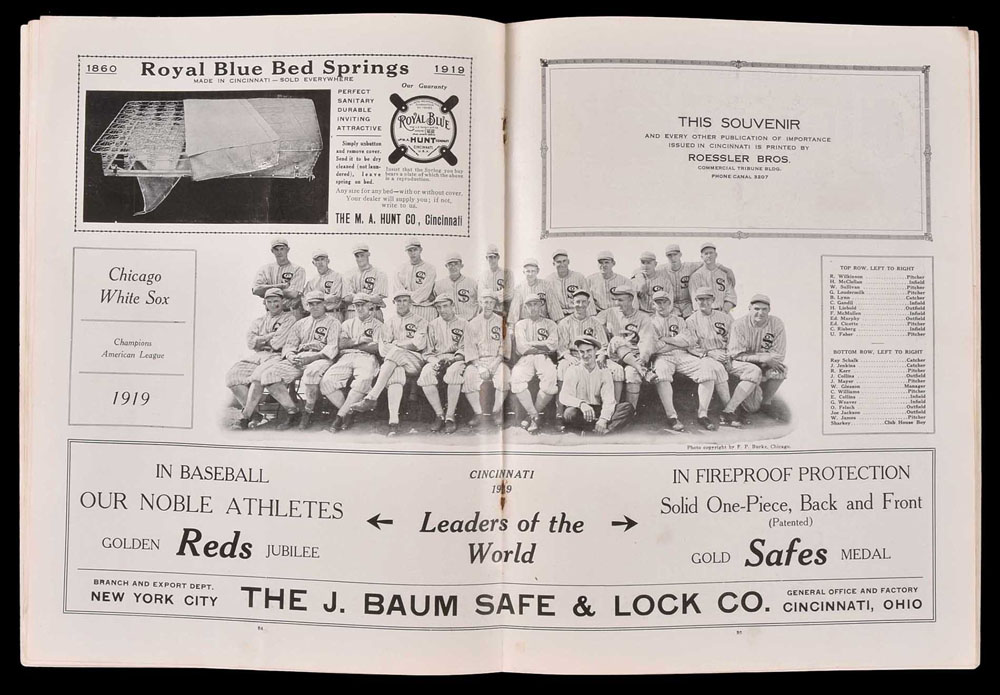 1919 Cincinnati Reds (vs. Chicago) World Series Program | REA Archive