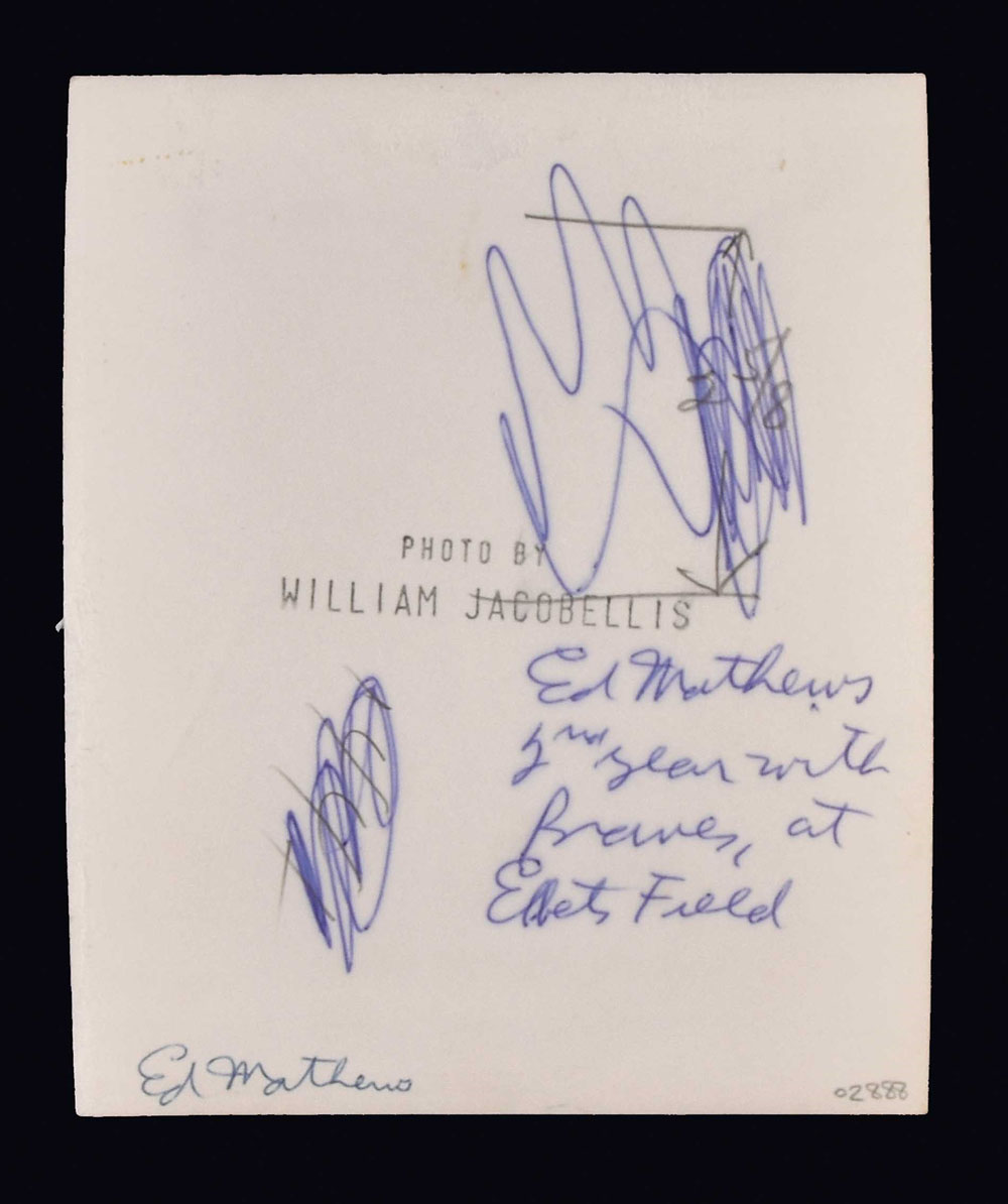 1953 Eddie Mathews Original William Jacobellis Photograph - PSA/DNA ...