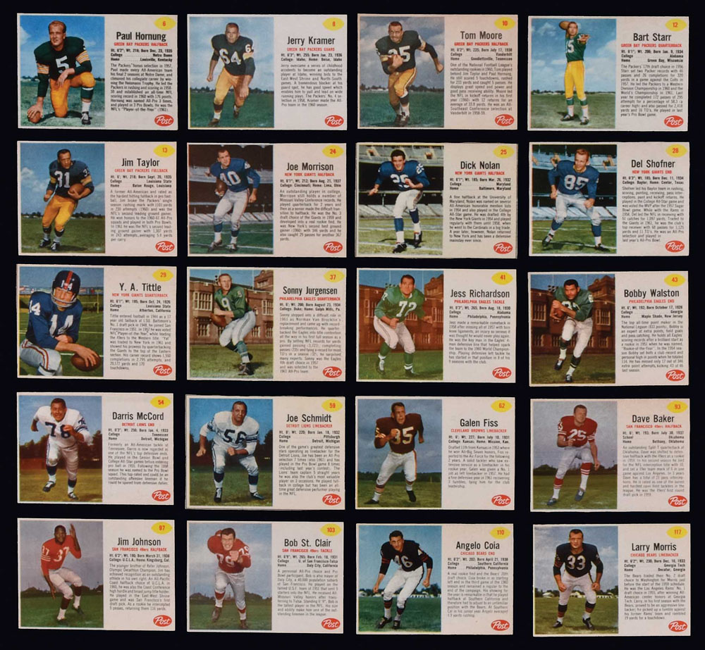1962 Post Cereal Football Complete Set (200) | REA Archive