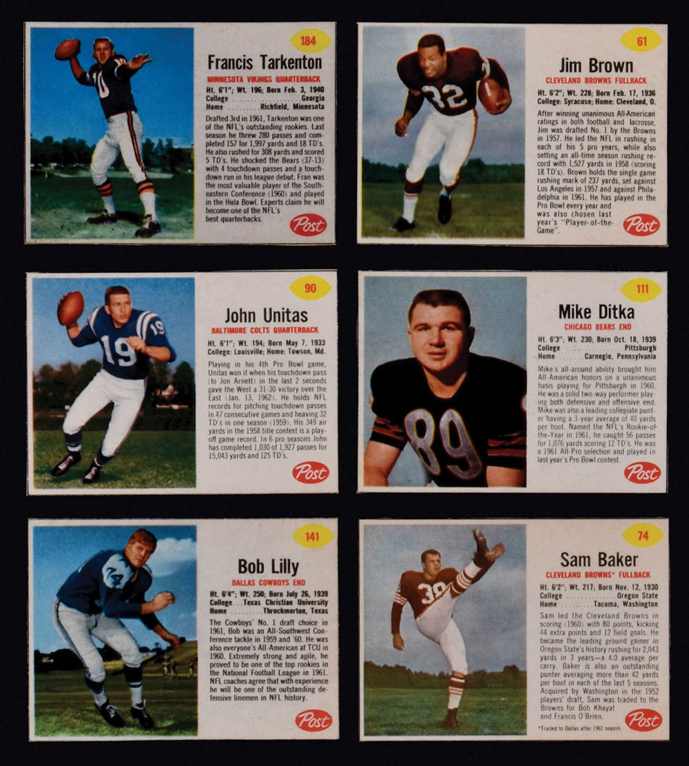 1962 Post Cereal Football Complete Set (200) | REA Archive
