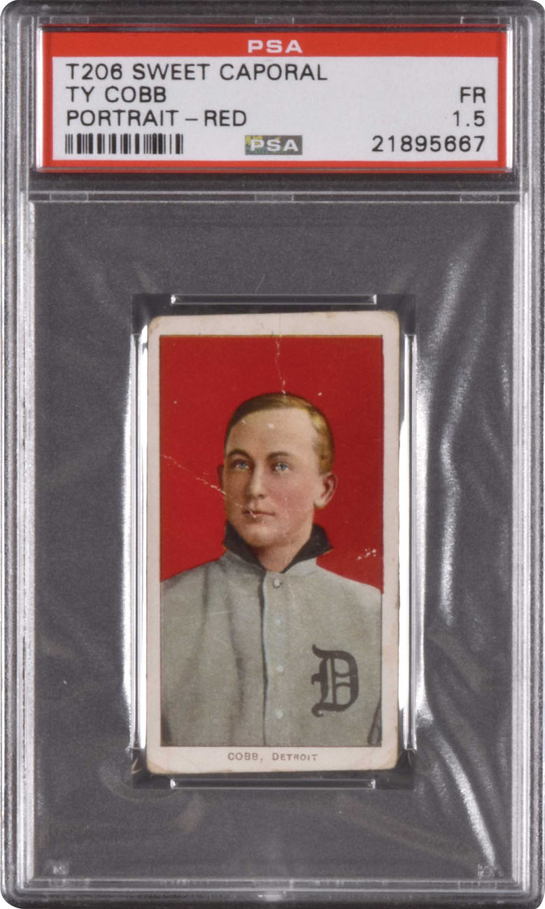1909-1911 T206 White Border Ty Cobb Portrait Red Background | REA Archive