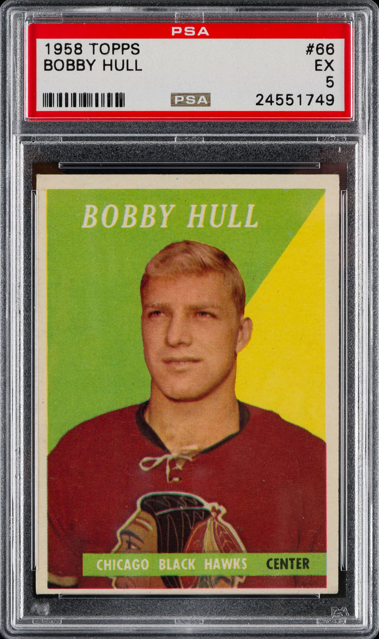 1958-1959 Topps Hockey #66 Bobby Hull Rookie PSA EX 5 | REA Archive