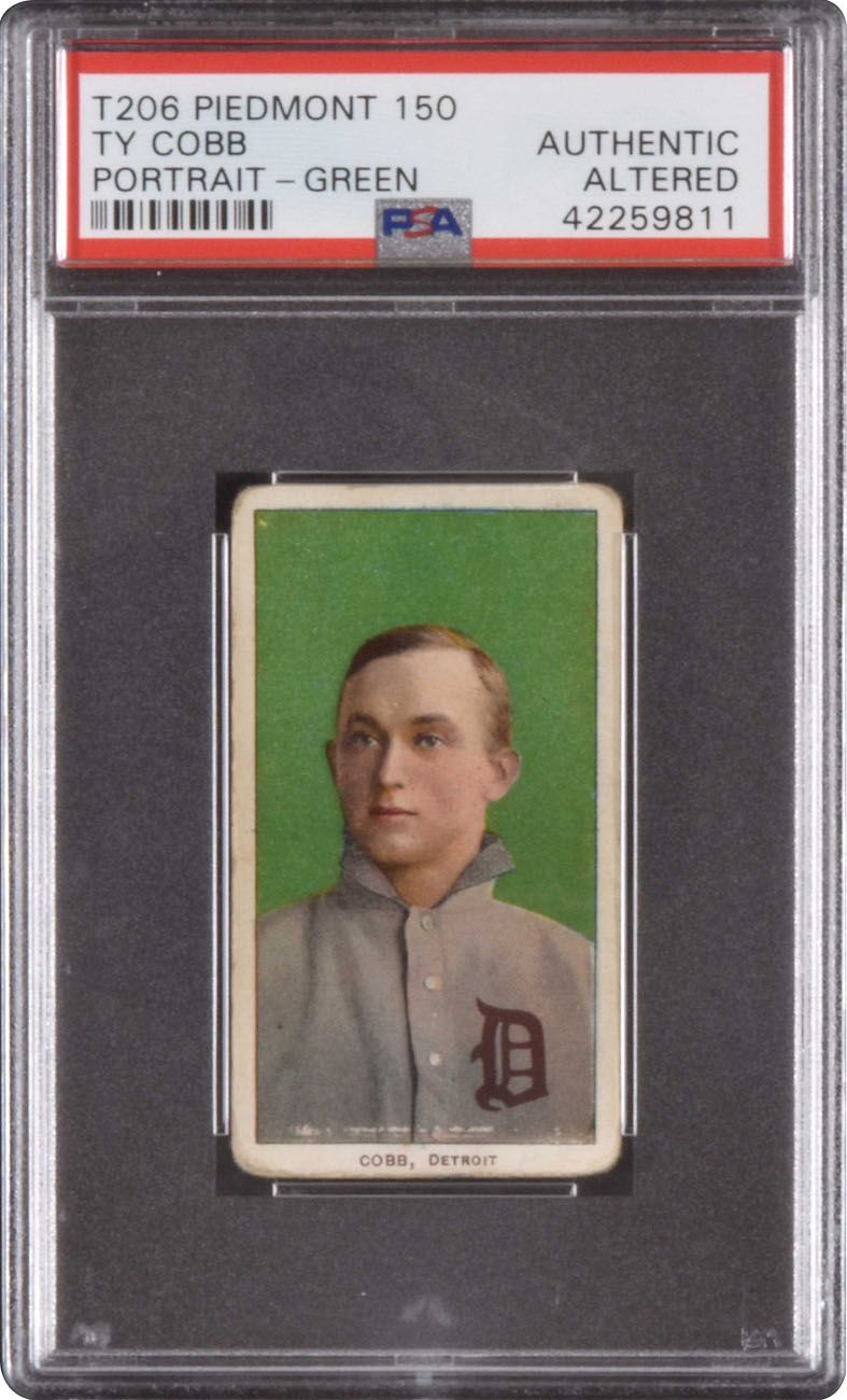1909-1911 T206 White Border Ty Cobb Portrait Green Background | REA Archive