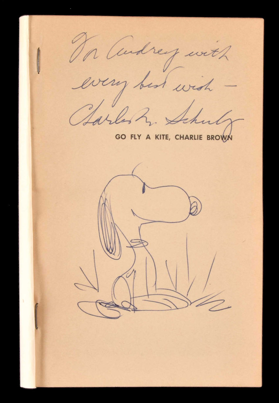 Charles Schulz Signed Book Including Original Snoopy Artwork - PSA/DNA ...