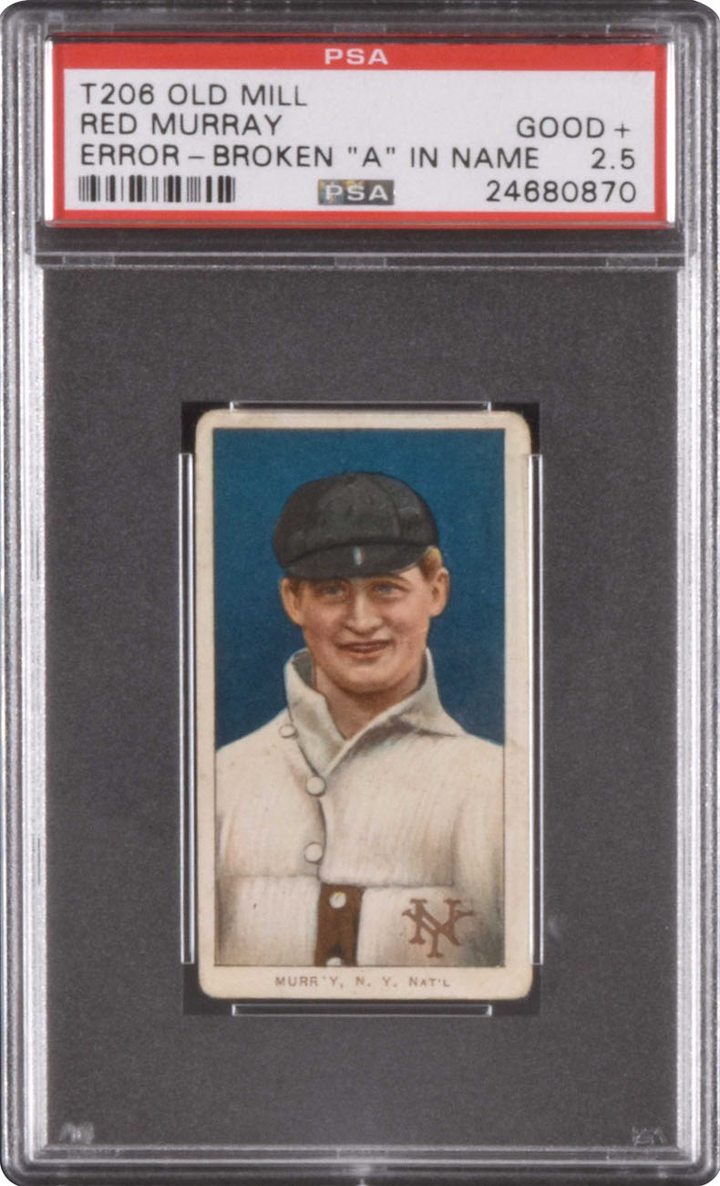 1909-1911 T206 White Border Red Murray Portrait - Extremely Rare Murr'y ...