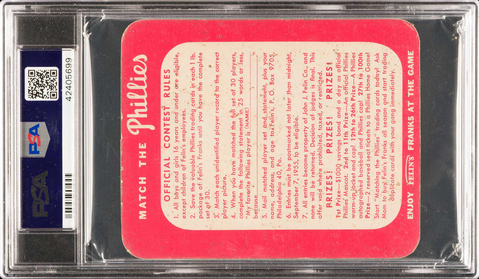 1955 Felin's Franks #4 Whit Wyatt PSA EX-MT 6 - Highest Graded! | REA ...