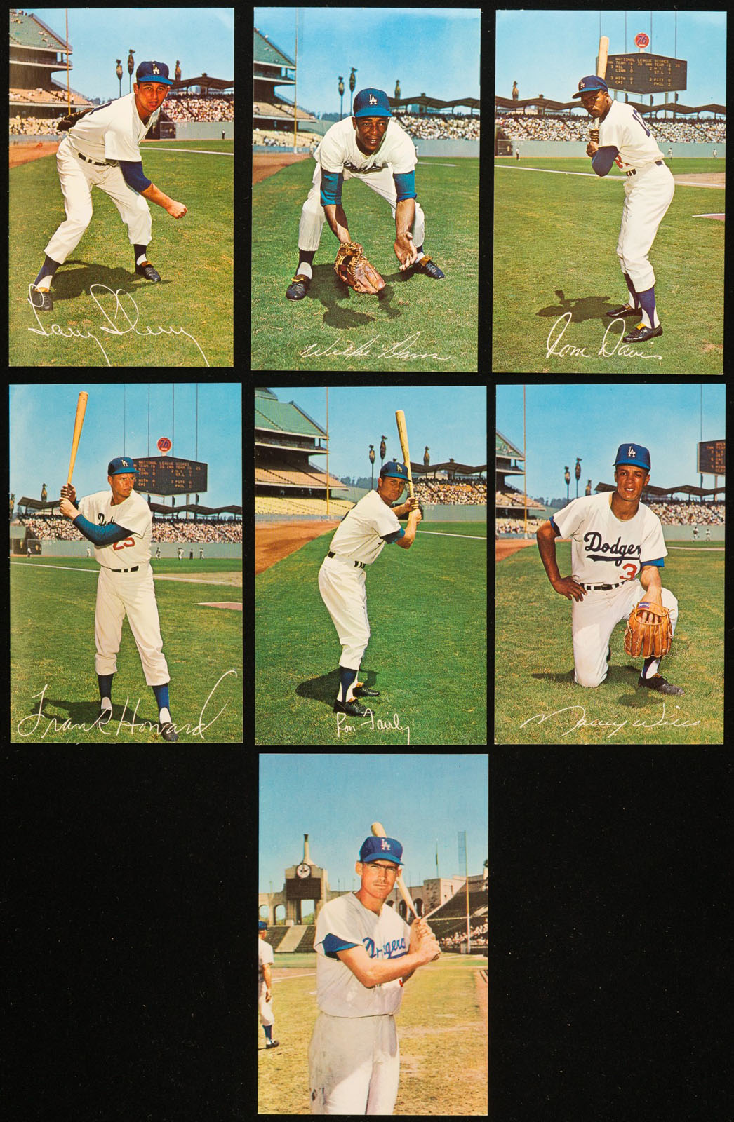 1959 Los Angeles Dodgers Postcard Complete Set (12) Plus Two 1960 ...