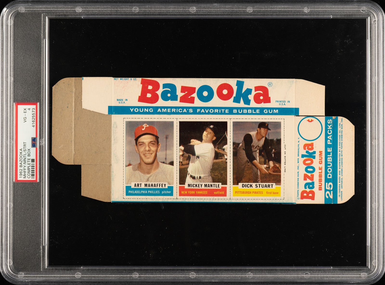 1962 Bazooka Complete Box with Mickey Mantle - Highest Graded! | REA ...