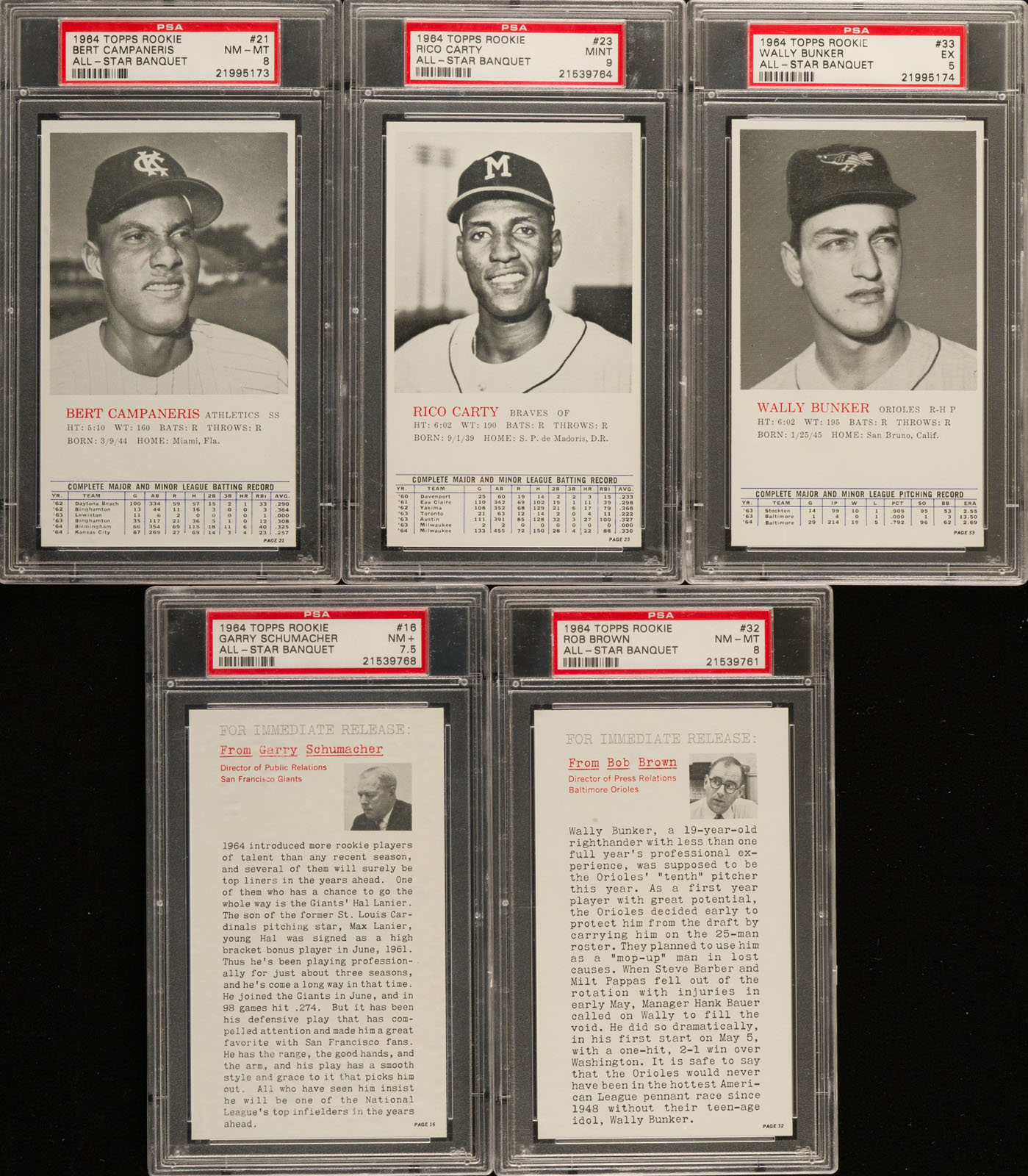 1964 Topps Sixth Annual Rookie All-Star Banquet Partial Set (23/36 ...