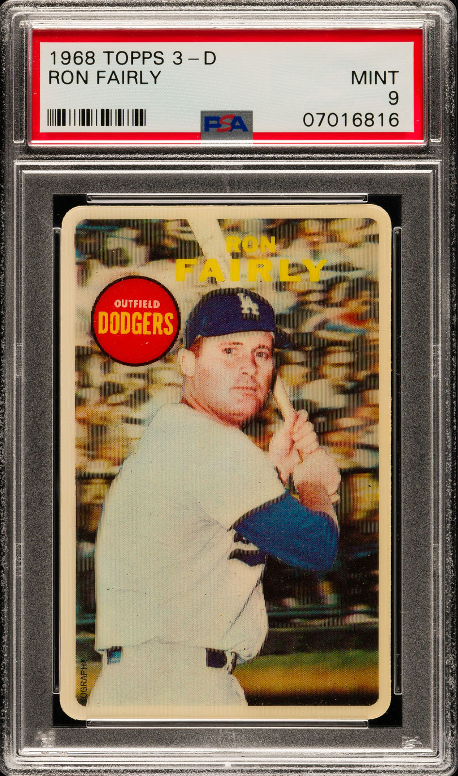 1968 Topps 3-D Ron Fairly PSA MINT 9 - Rare "Experimental XOGRAPH" Ink ...
