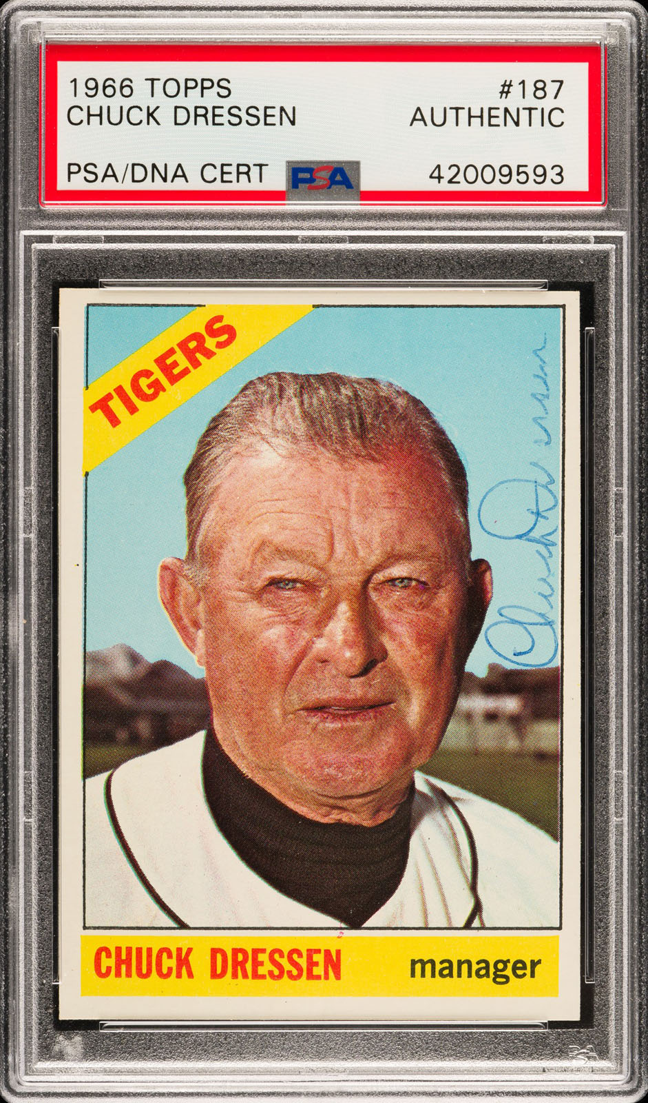 Signed 1966 Topps #187 Chuck Dressen - PSA/DNA | REA Archive