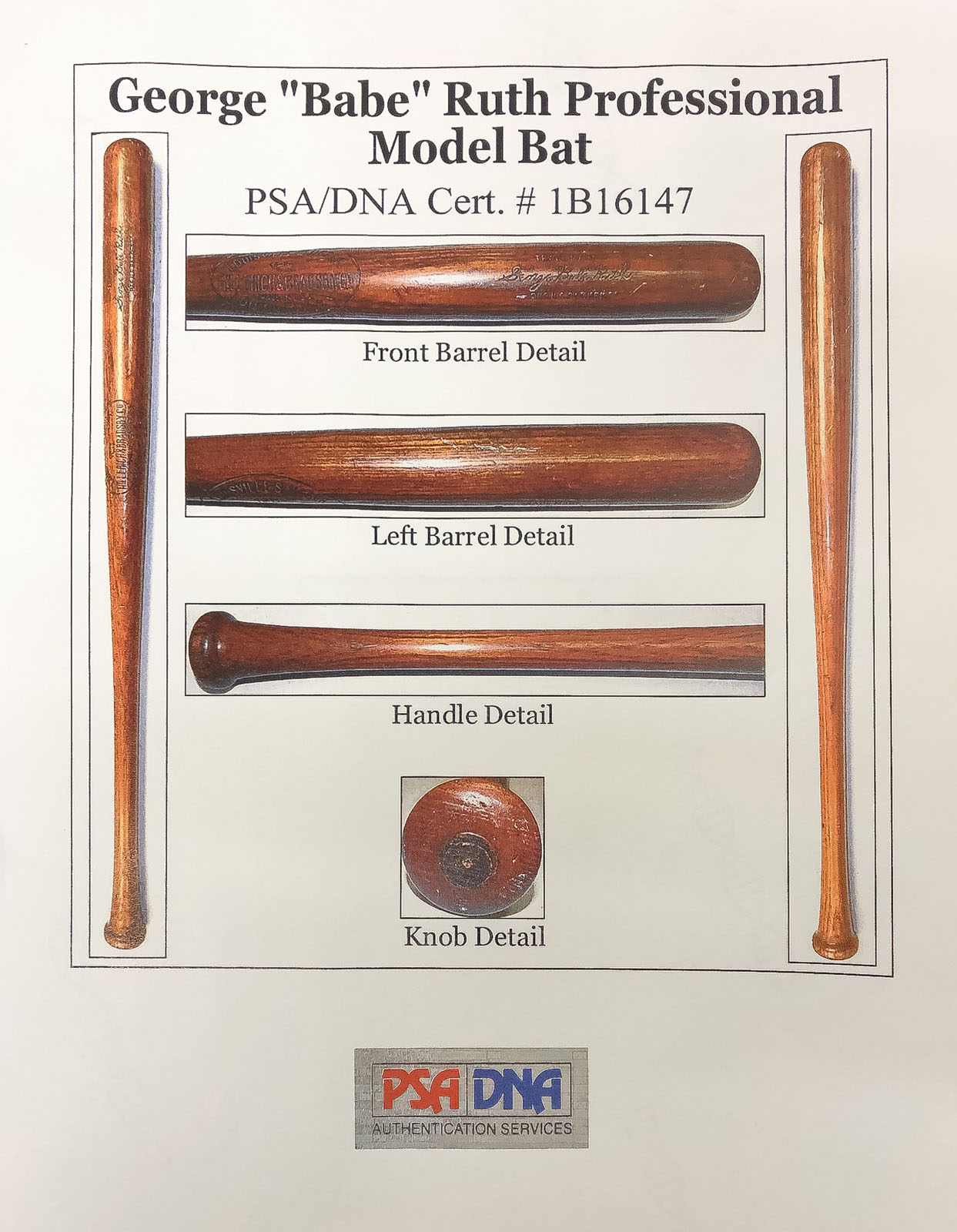 Unique 1922-1925 Babe Ruth New York Yankees Game-Used Bat - Largest ...