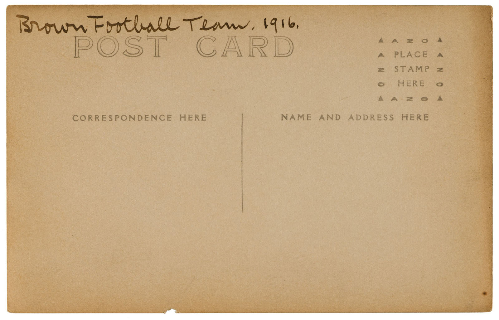 Circa 1916 Brown University Football Team Real-Photo Postcard with ...
