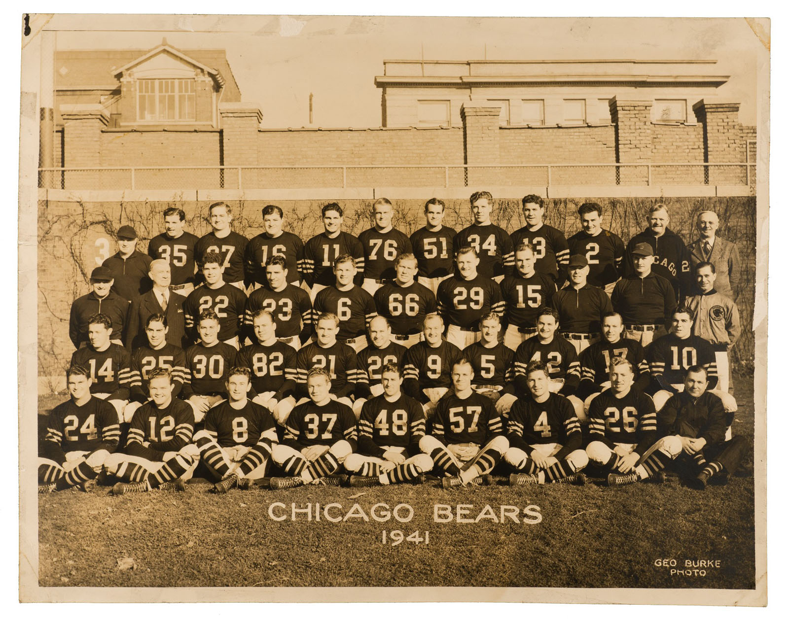 1941 Chicago Bears George Burke Original Large-Format Team Photograph ...