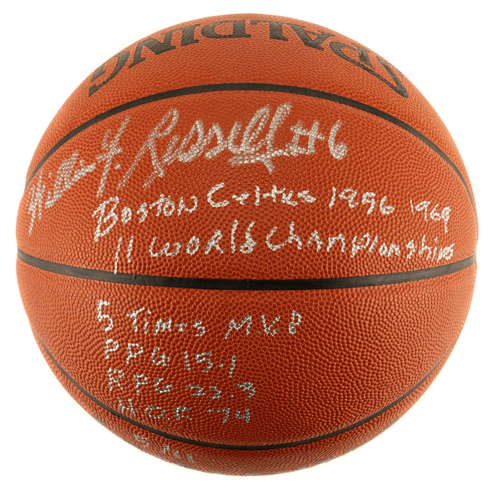 Bill Russell Limited-Edition Signed "Stat" Basketball | REA Archive
