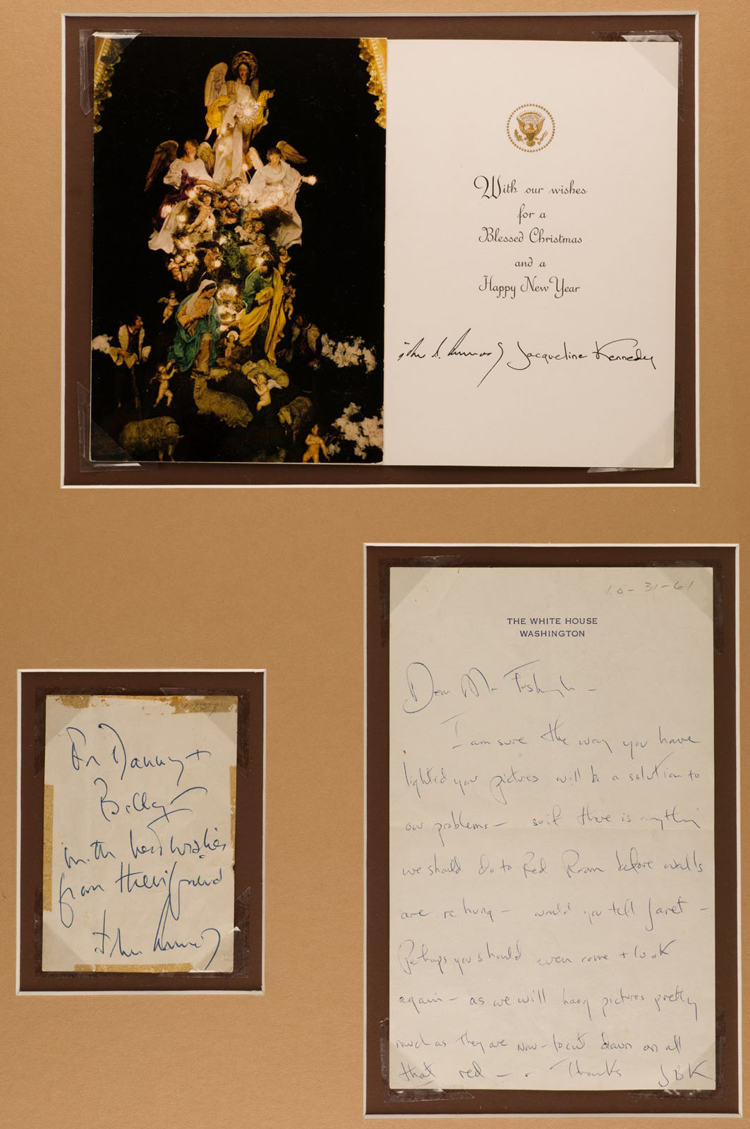 John F. Kennedy and Jacqueline Kennedy Signed Handwritten Letters in ...