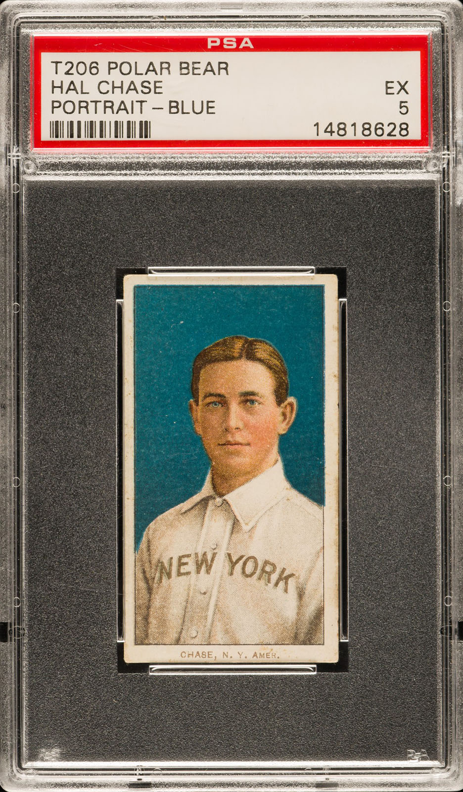 1909-1911 T206 White Border Hal Chase Portrait Blue Background PSA EX 5 ...