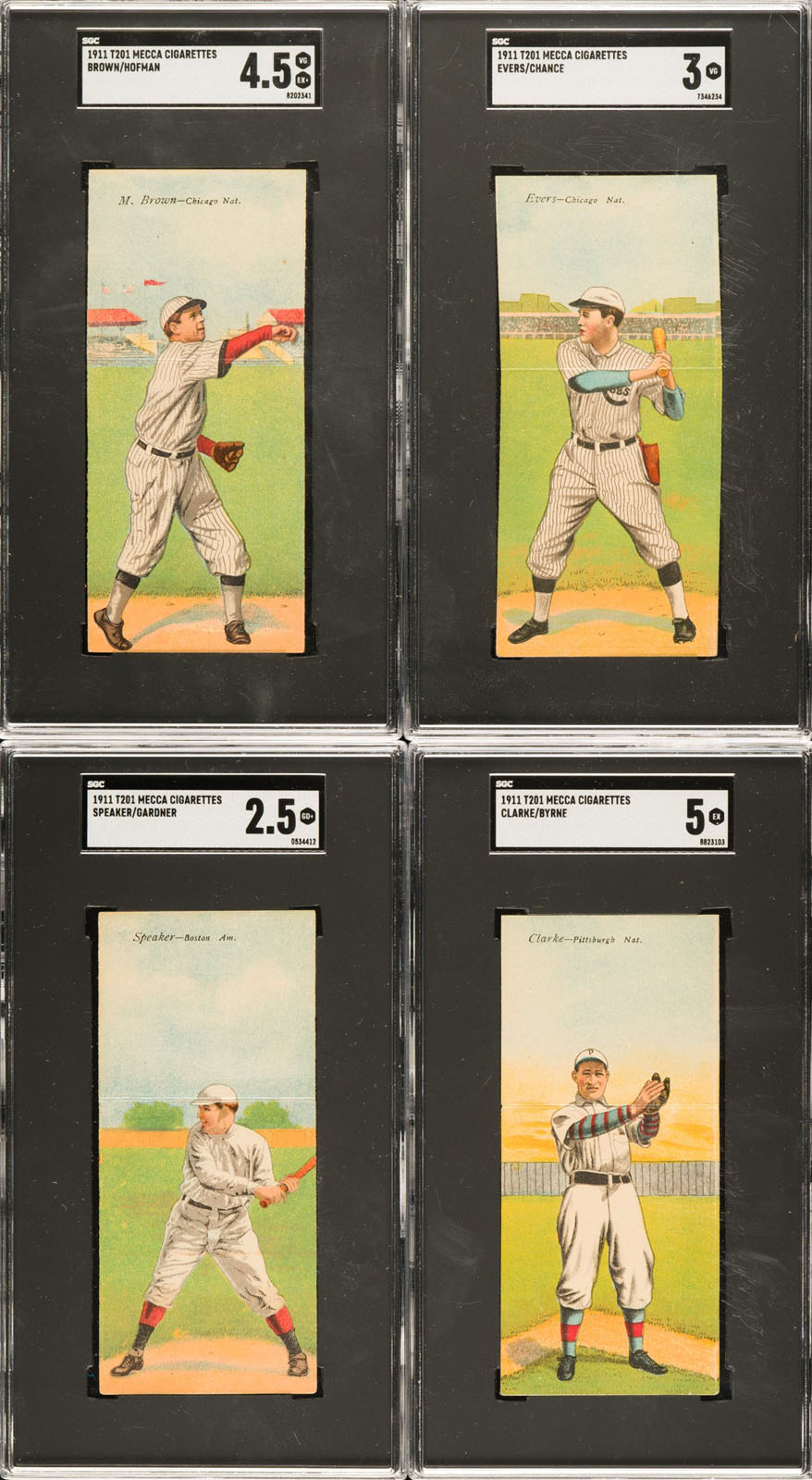 1911 T201 Mecca Double Folder SGC-Graded Hall of Fame Collection (6 ...