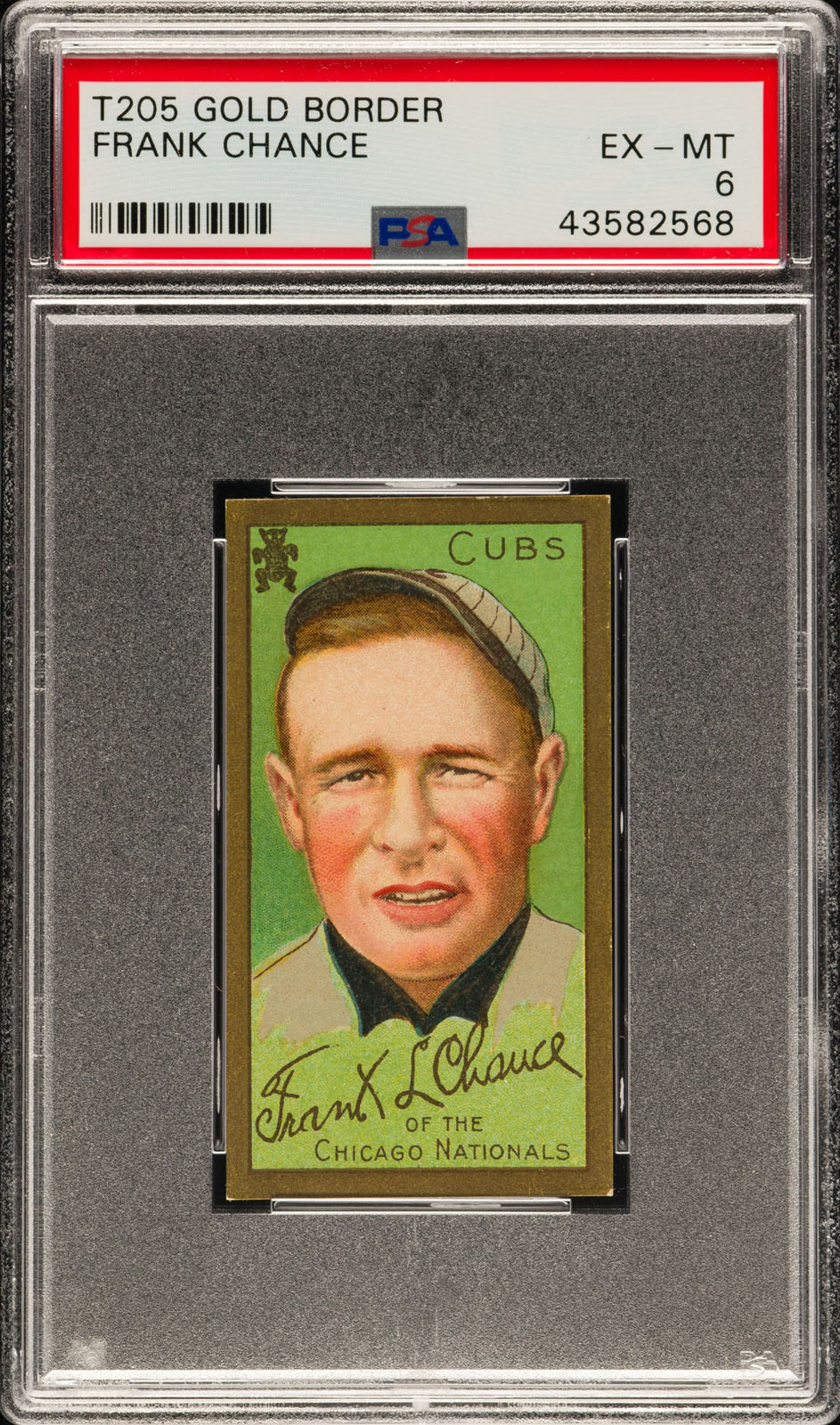 1911 T205 Gold Border Frank Chance PSA EX-MT 6 | REA Archive