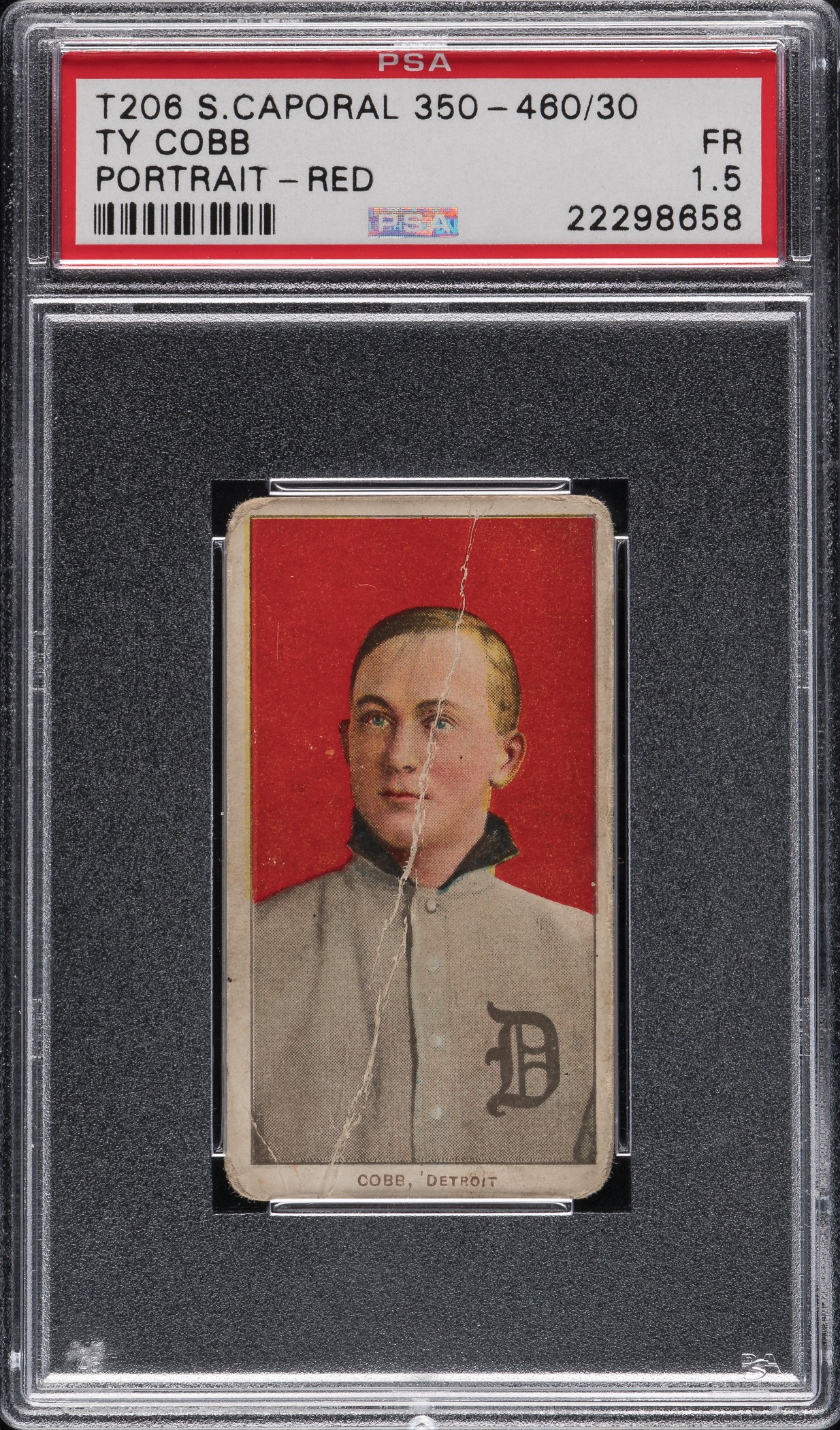 1909-1911 T206 White Border Ty Cobb Portrait Red Background | REA Archive