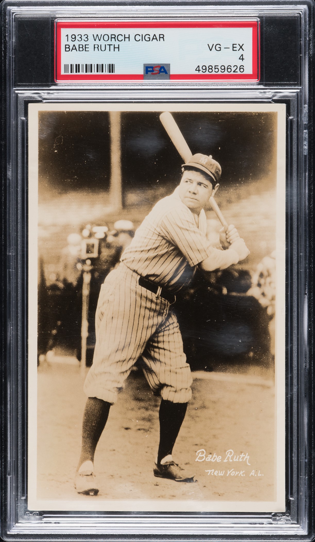1933 Worch Cigar Babe Ruth PSA VG-EX 4 | REA Archive