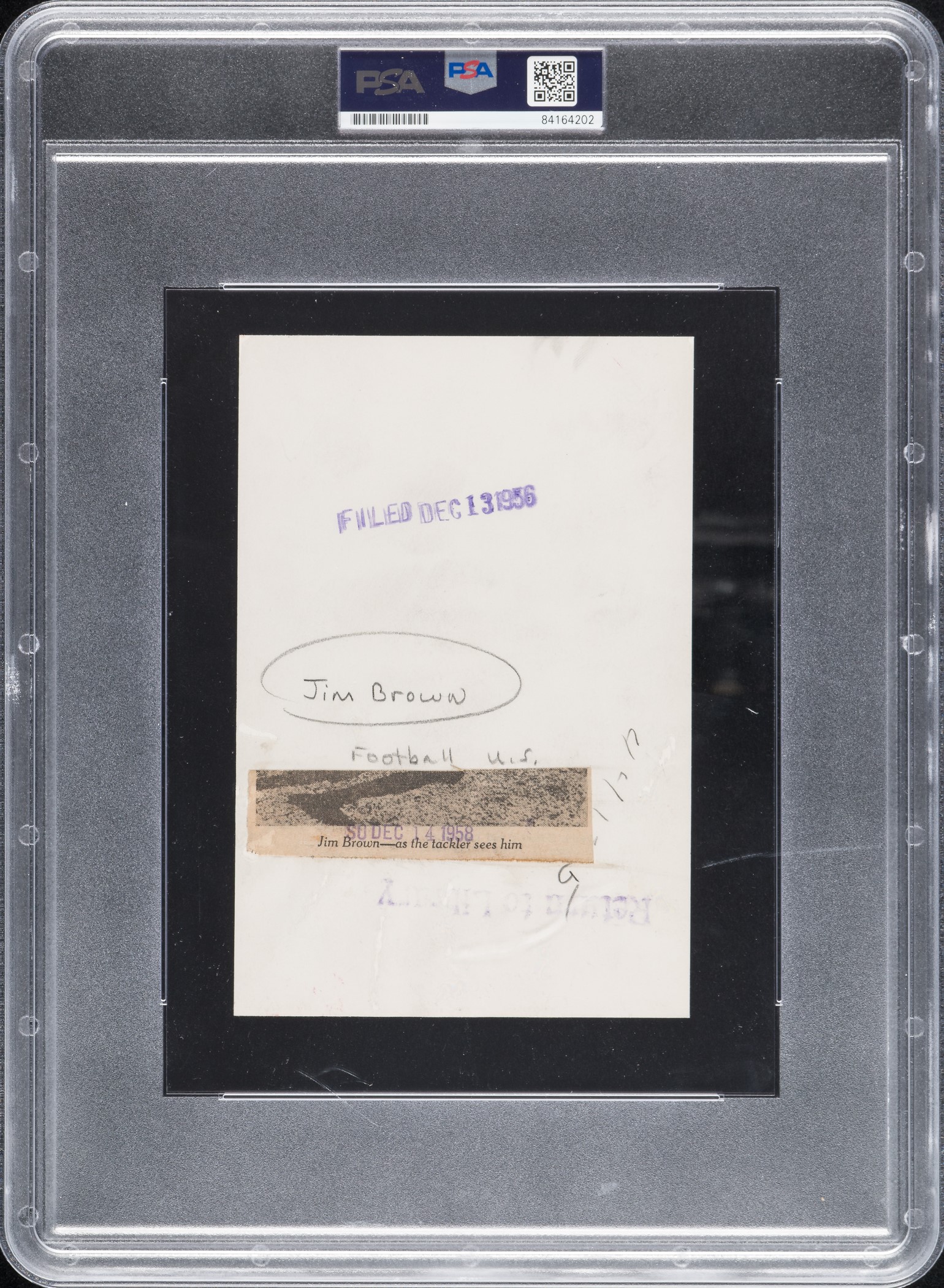 1956 Jim Brown Photograph - PSA/DNA Type III | REA Archive