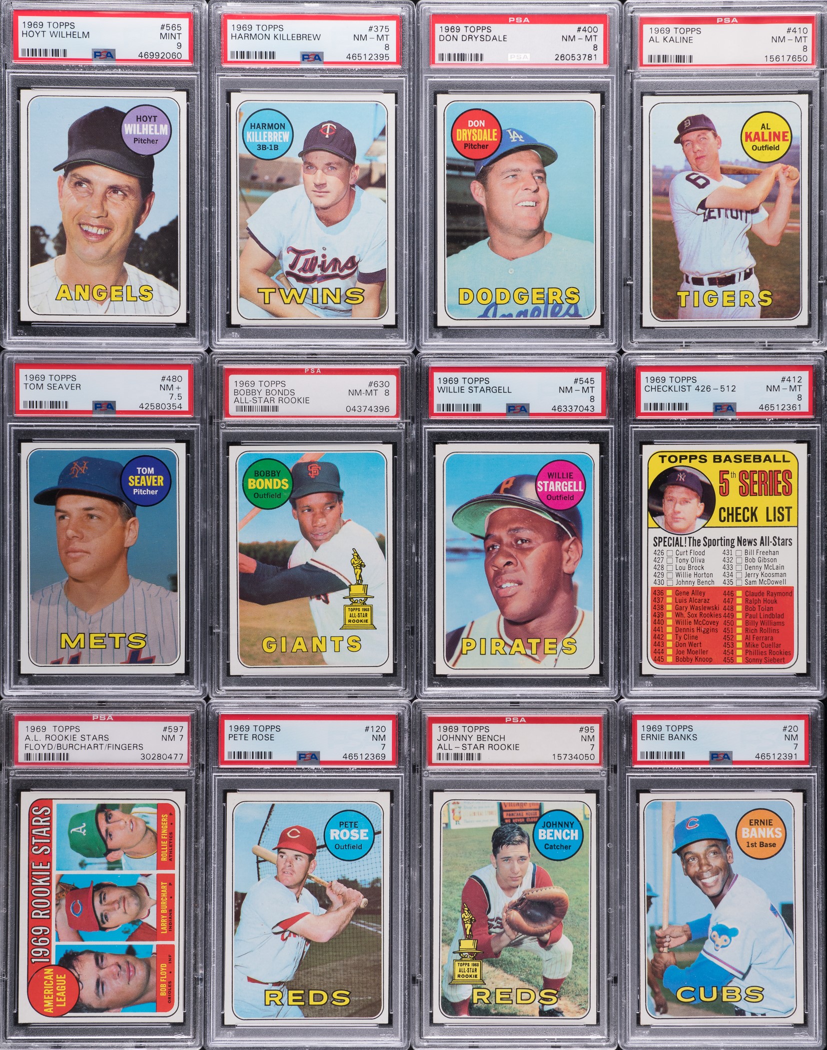 1969 Topps Complete Set (664) Including 212 PSA-Graded Cards and Empty ...