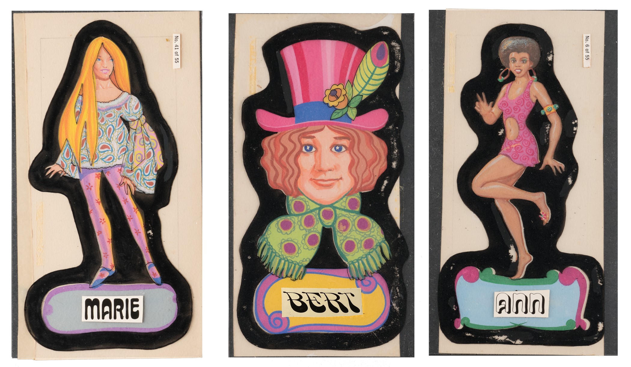 1969 Topps "Mod Generation" Original Sticker-Artwork Collection (14 ...