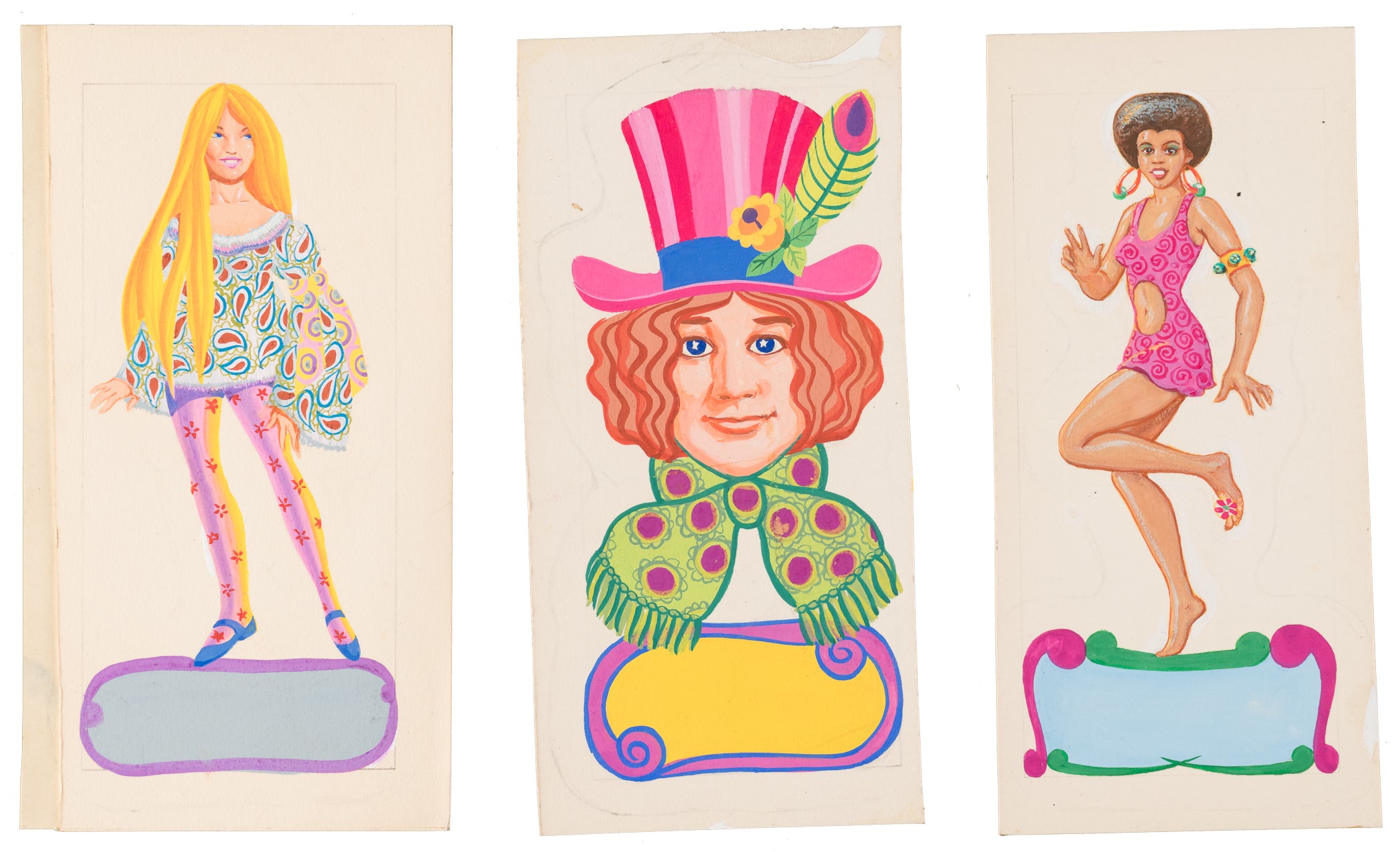 1969 Topps "Mod Generation" Original Sticker-Artwork Collection (14 ...