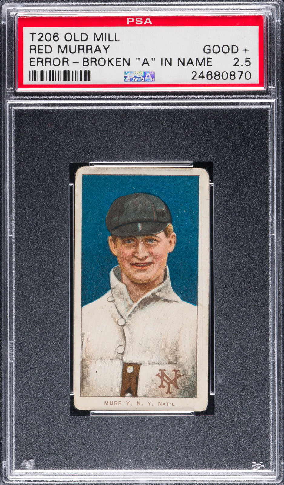 1909-1911 T206 White Border Red Murray Portrait - Extremely Rare Murr'y ...