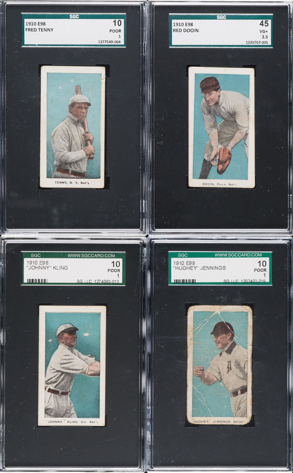 1910 E98 Anonymous "Set of 30" SGC-Graded Collection (4) - All Blue ...