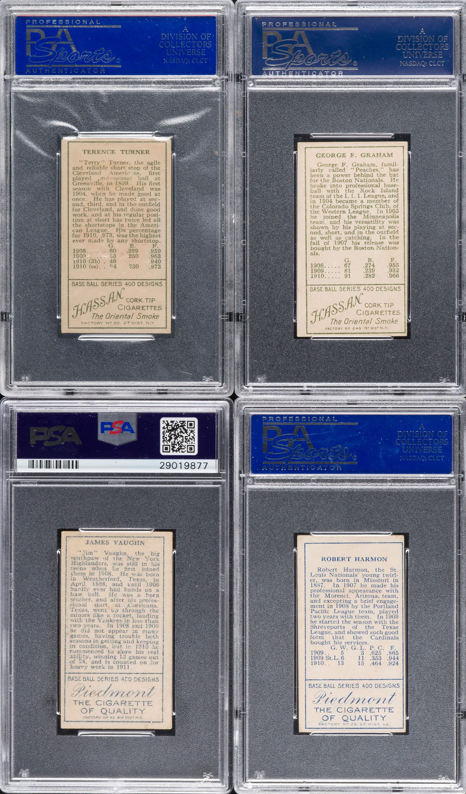 1911 T205 Gold Border Scarcities PSA EX 5 Collection (4) Including ...